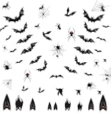 Amazon.com: Halloween Spiders set of 40 vinyl lettering decal home ...