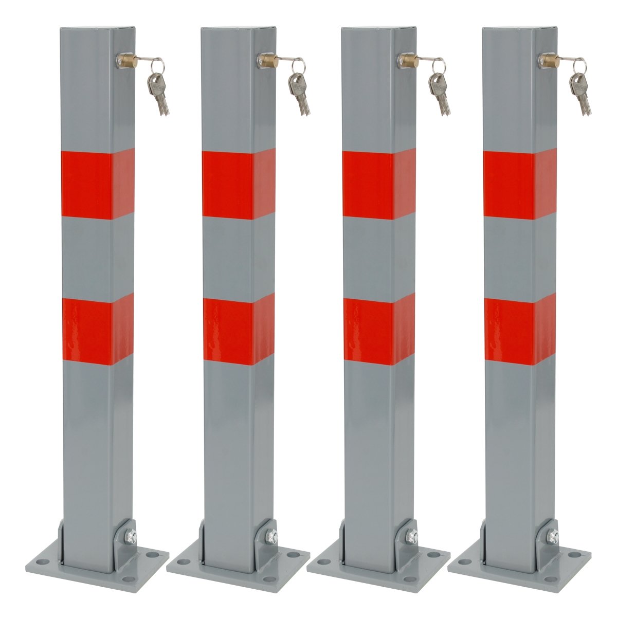 ECD Germany 4 x Absperrpfosten - aus Stahl - ca. 70cm - klappbar ...