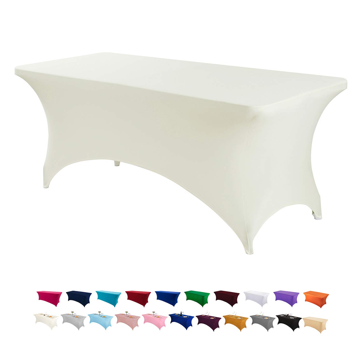 Peomeise 6FT Spandex Table Cover Rectangular Stretch Spandex Tablecloth ...