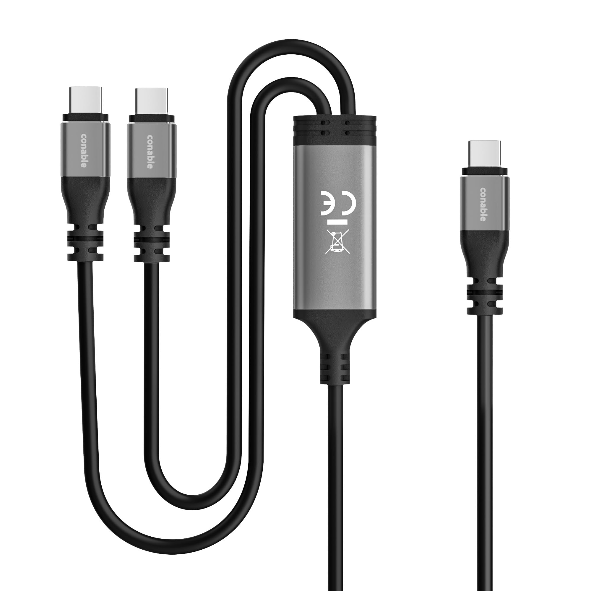USB C Cable 2-in-1, 4FT USB C to Dual USB-C Cable, 100W Max PD Fast ...