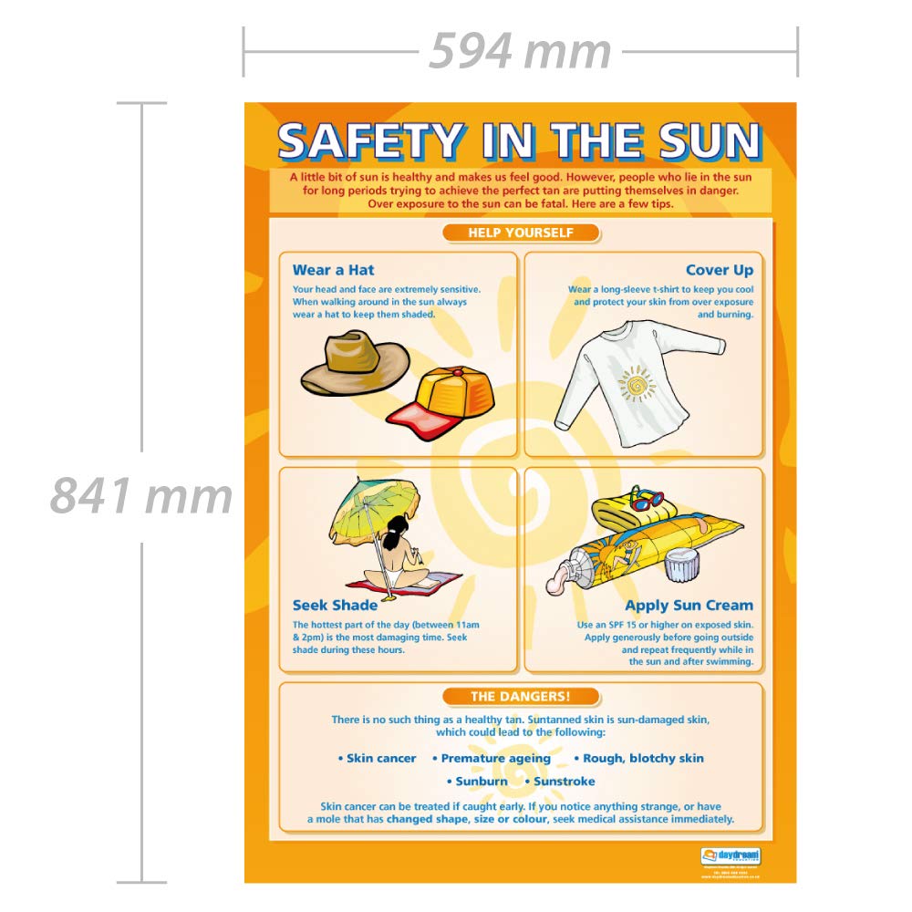 Safety in The Sun | PSHE Posters | Gloss Paper measuring 850mm x 594mm ...