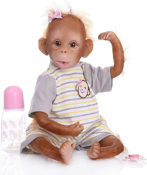 Pinky Reborn Baby Dolls 18 inch 45 cm Handmade Newborn Baby Monkey Girl ...