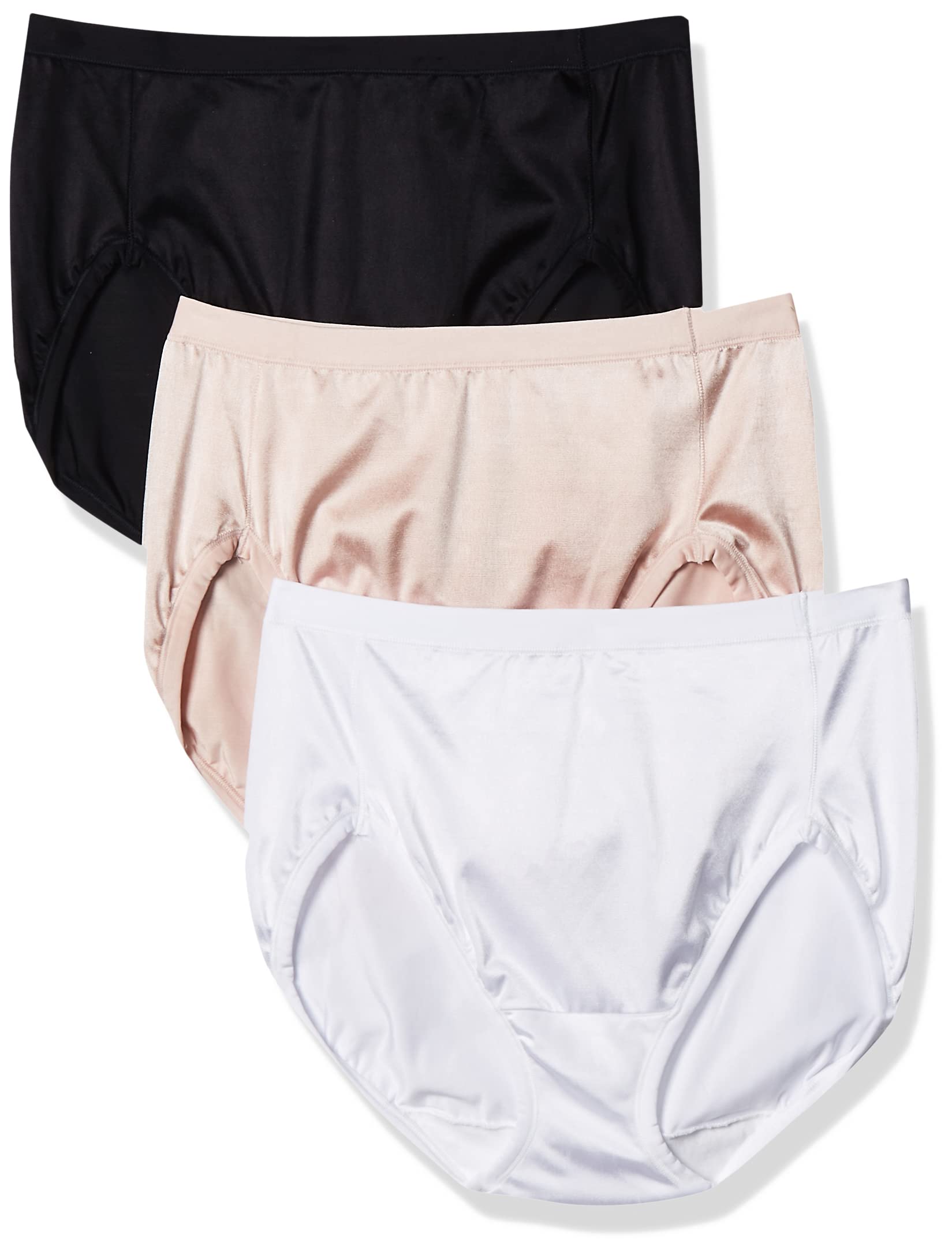 Vanity Fair Women's Body Caress Flexible Fit Panties, Hi Cut-3 Pack ...