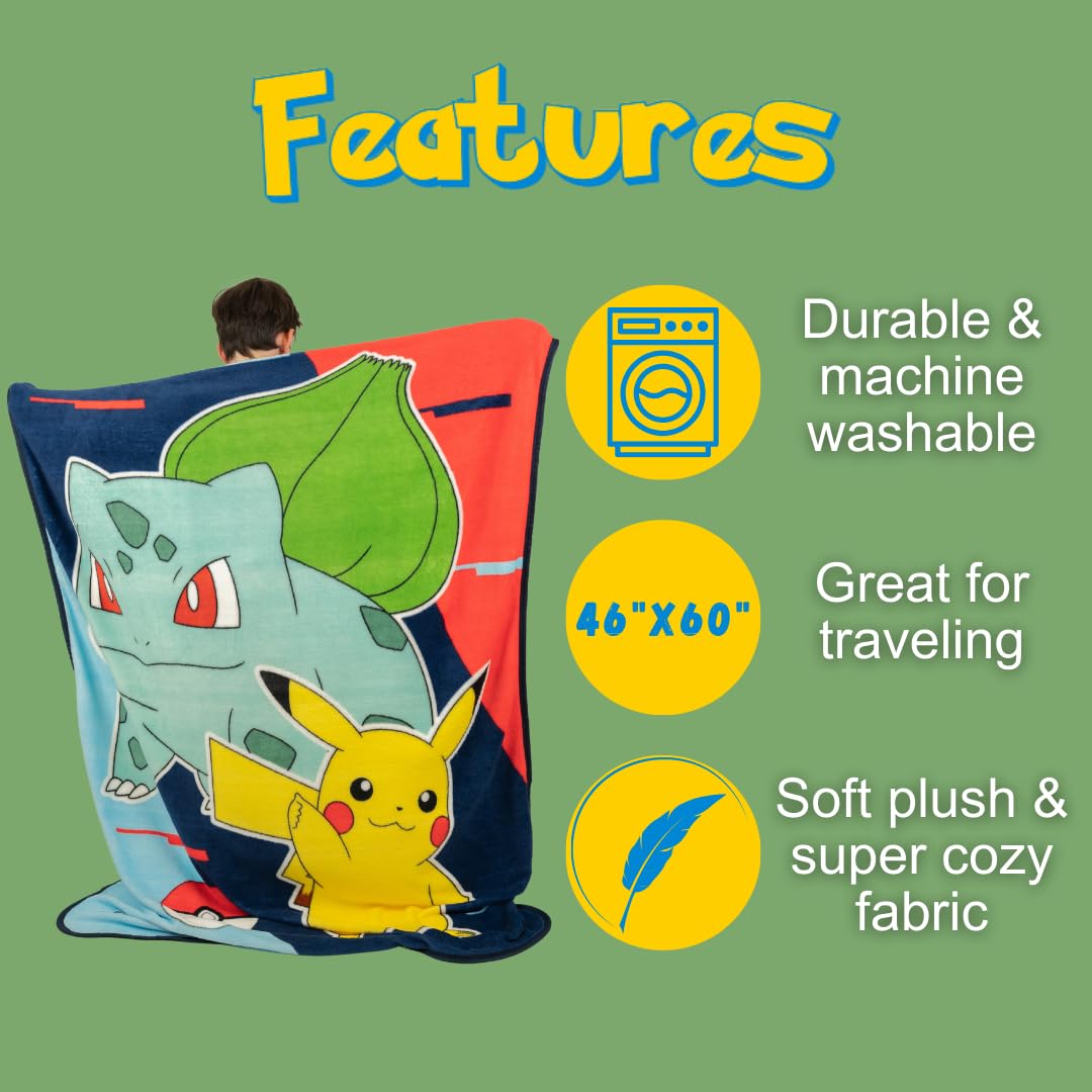 Mua Pokemon Anime Pikachu and Bulbasaur Kids Bedding Super Soft Micro ...