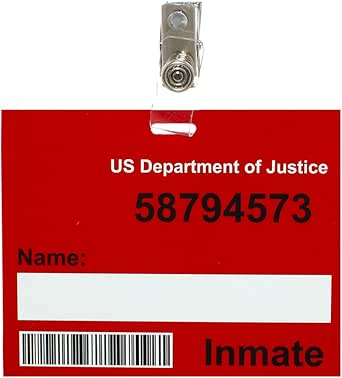 Prison Name Badge Prop for Prisoner Costumes Convict Costumes and ...