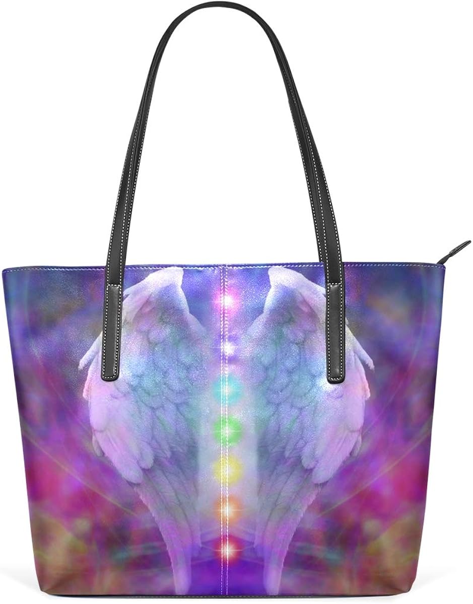 PU Leather Shoulder Bag, Angel Wings Handbags Tote Bag for Women ...