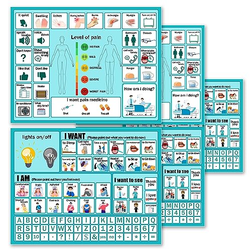 5Pcs Nonverbal Communication Board Waterproof Aphasia Patient ...