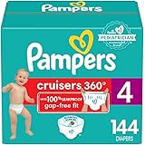Amazon.com: Diapers Size 4, 140 Count - Pampers Pull On Cruisers 360 ...