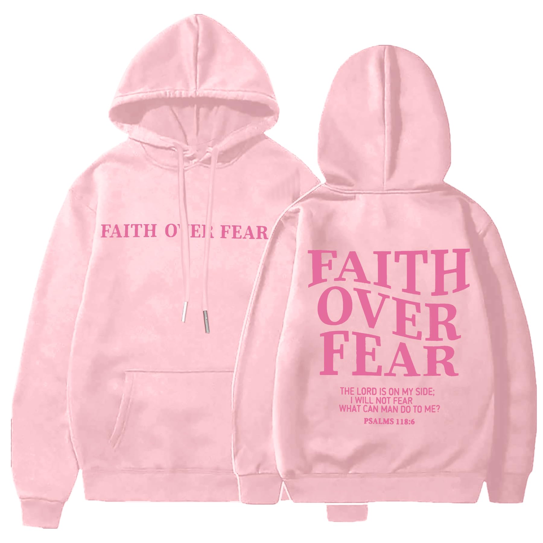 BANGELY Faith Over Fear Hoodie Women Christian Sweatshirt Graphic ...