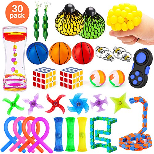 30 Pack Fidget Toys Set, Sensory Toys Bundle for Kids/Adults Stress ...