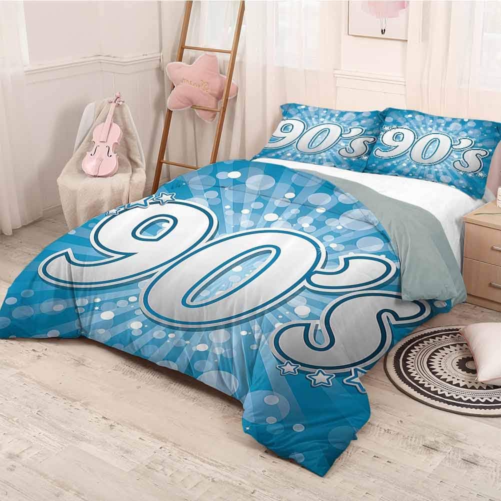 HELLOLEON 90S Decorations 3-Pack (1 Duvet Cover and 2 Pillowcases ...