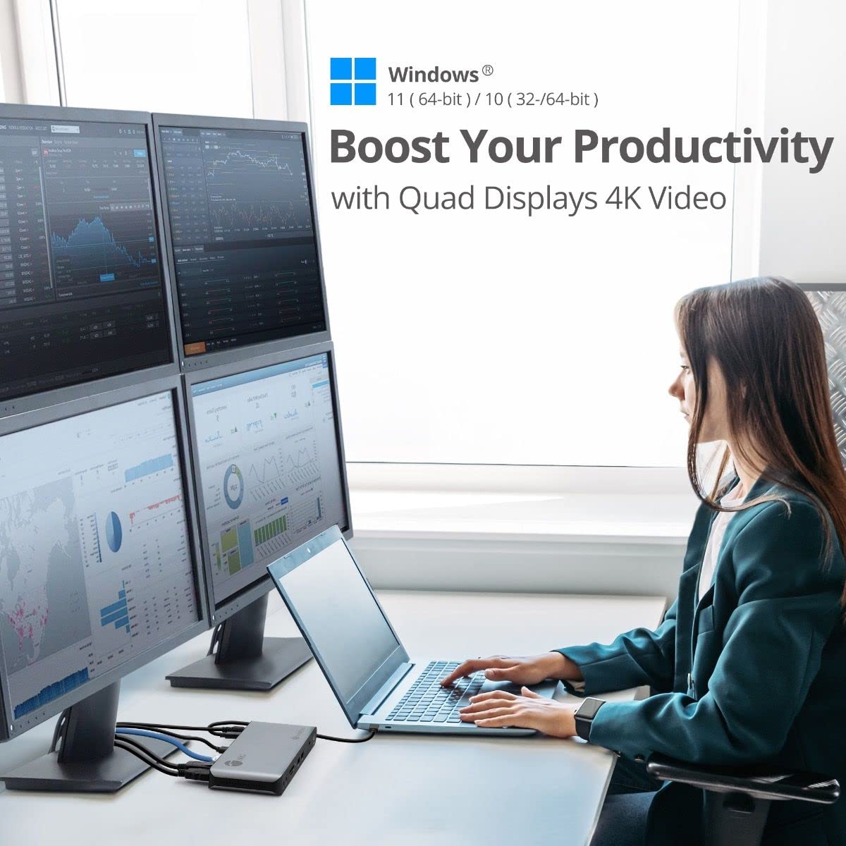 SIIG Thunderbolt 4 Docking Station - Quad 4K / Single 8K, 60W PD, 3X ...