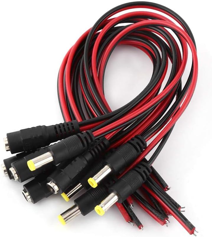 10PCS DC Pigtail Cable,12V Male and Female Power Cable: Amazon.co.uk ...