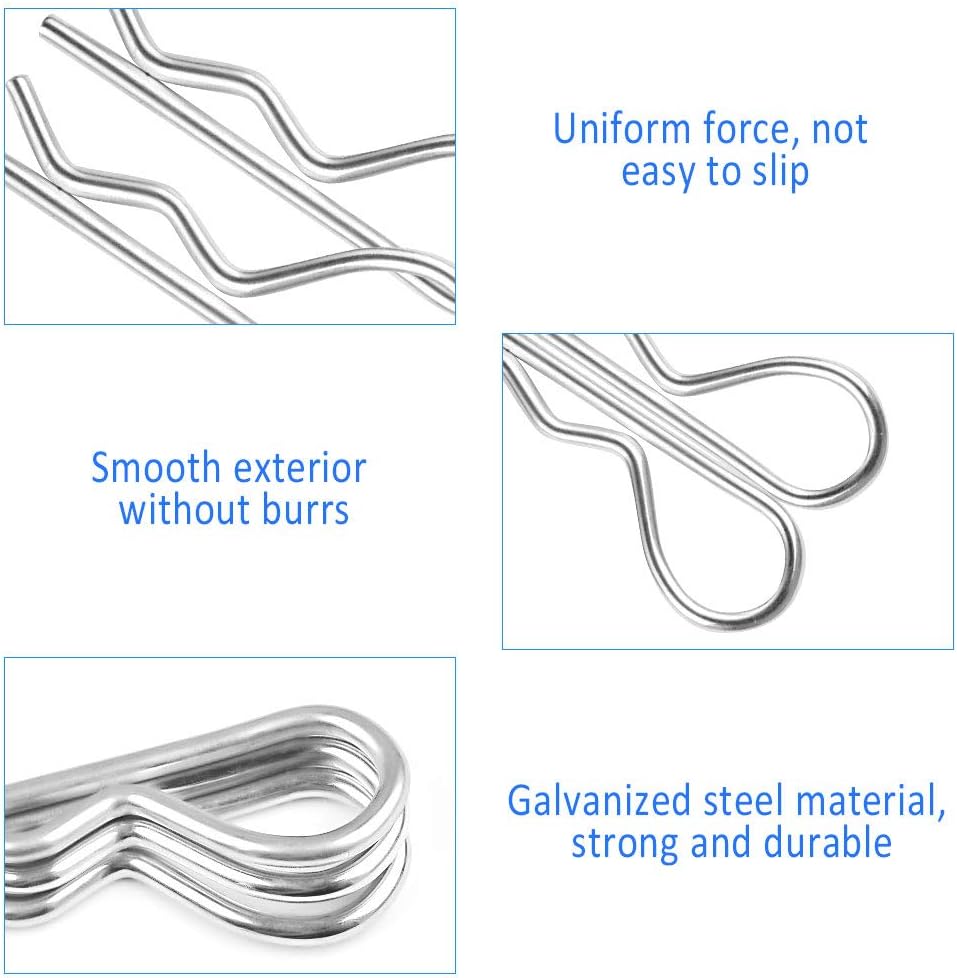 180Pcs Hitch Pin Clips Cotter Pin Assortment, R Cotter Pin, Spring ...