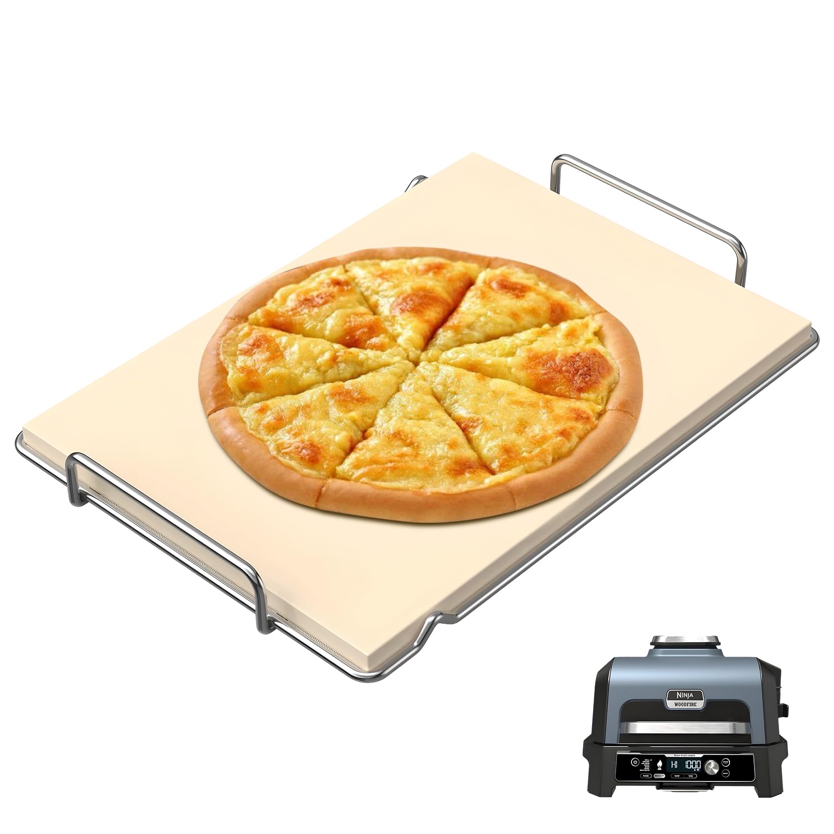 MOASKER Pizza Stone with Rack for Ninja Woodfire XL Grill OG800 OG900 ...