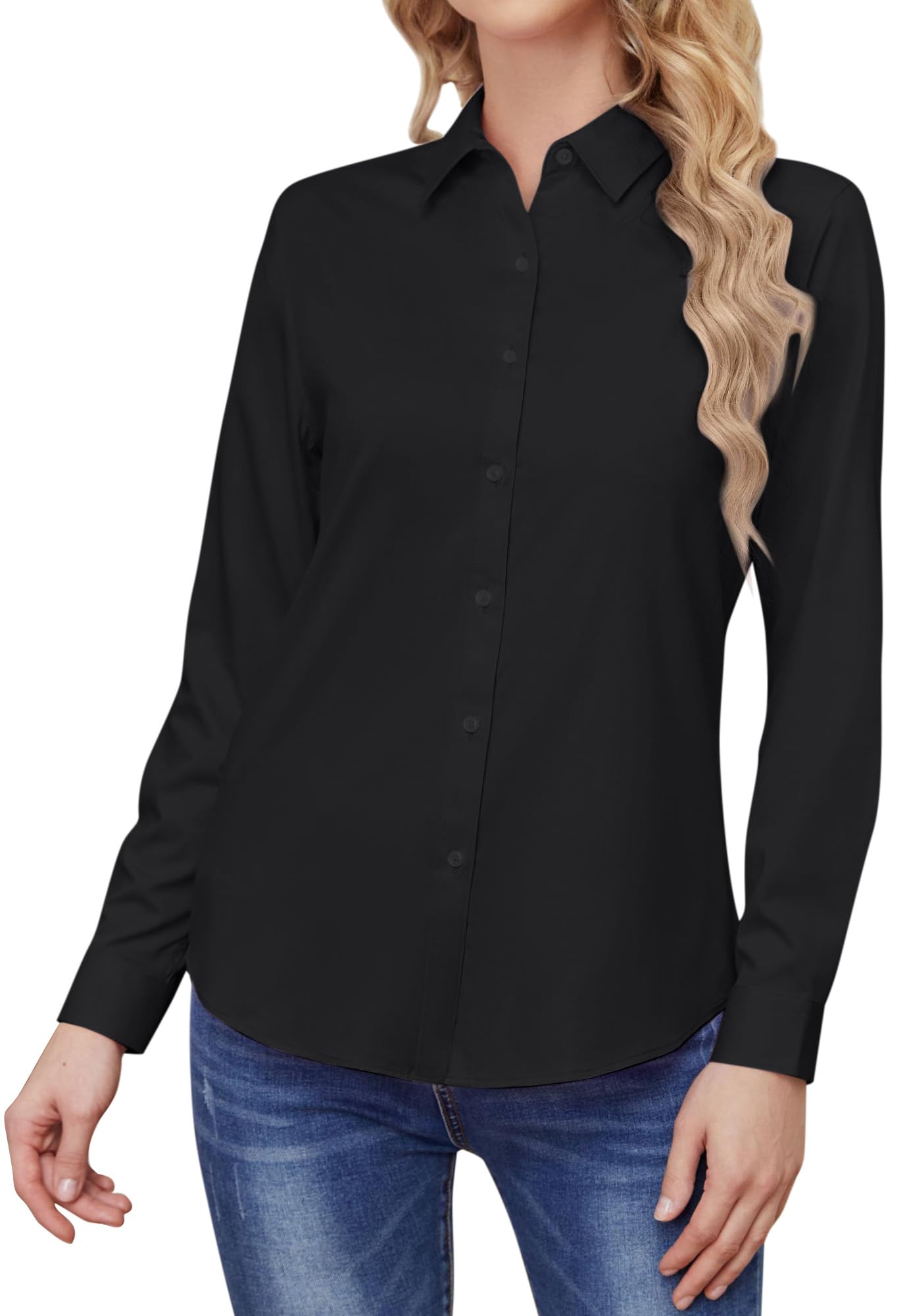 TOLOVIC Wrinkle Free Womens Button Down Shirts for Women Long Sleeve ...