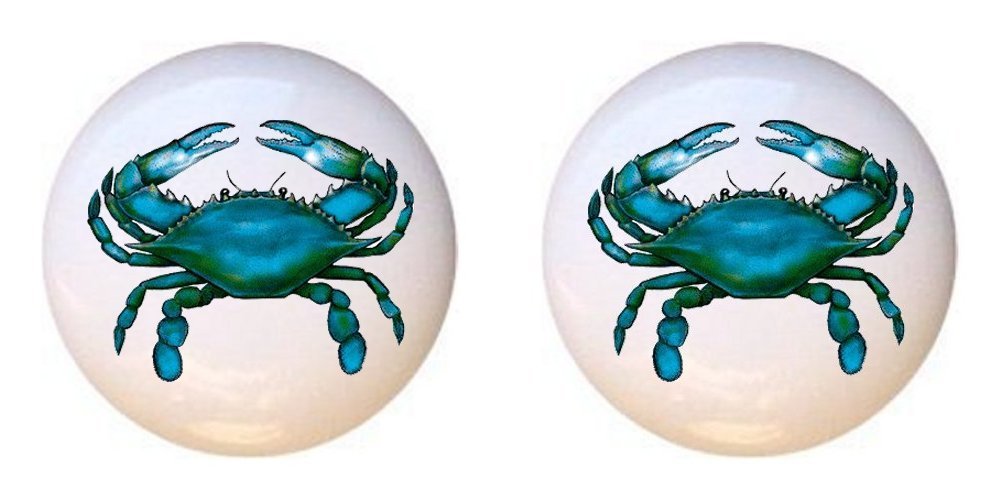 Amazon.com: SET OF 2 KNOBS - Blue Crab #003 - Crabs Sea Ocean Fish - DECORATIVE Glossy CERAMIC ...
