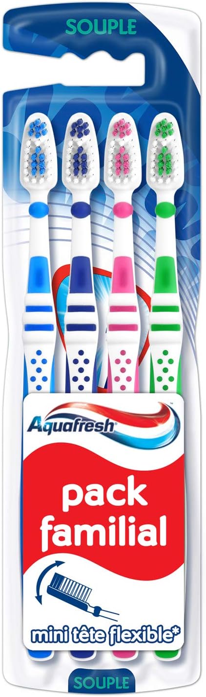 Aquafresh – Soft Toothbrush, 4 units x 2 packs (total of 8 units ...