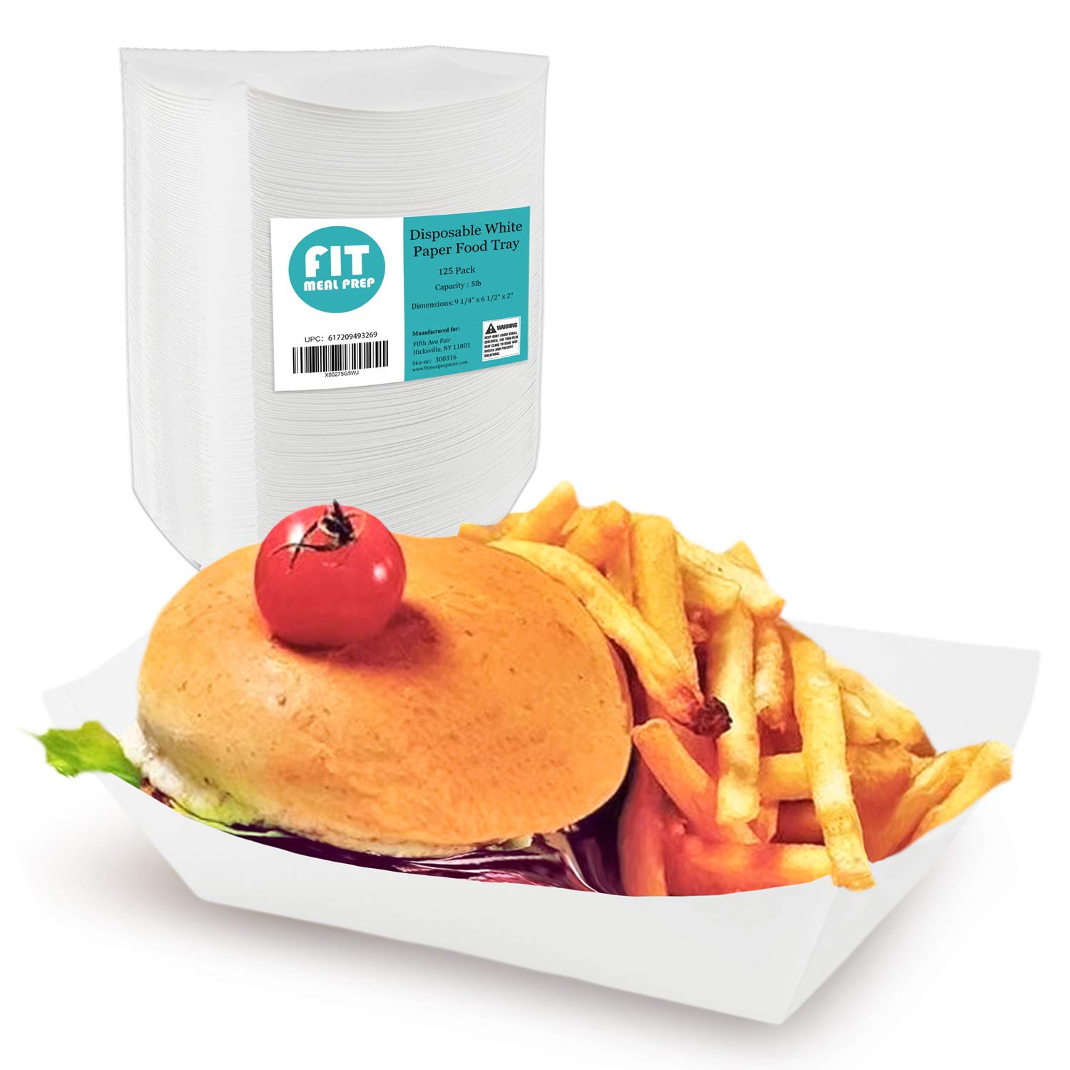 Buy 125 Pack 2 Lb White Paper Food Tray Grease Resistant Serving buy-125-pack-2-lb-white-paper-food-tray-grease-resistant-serving