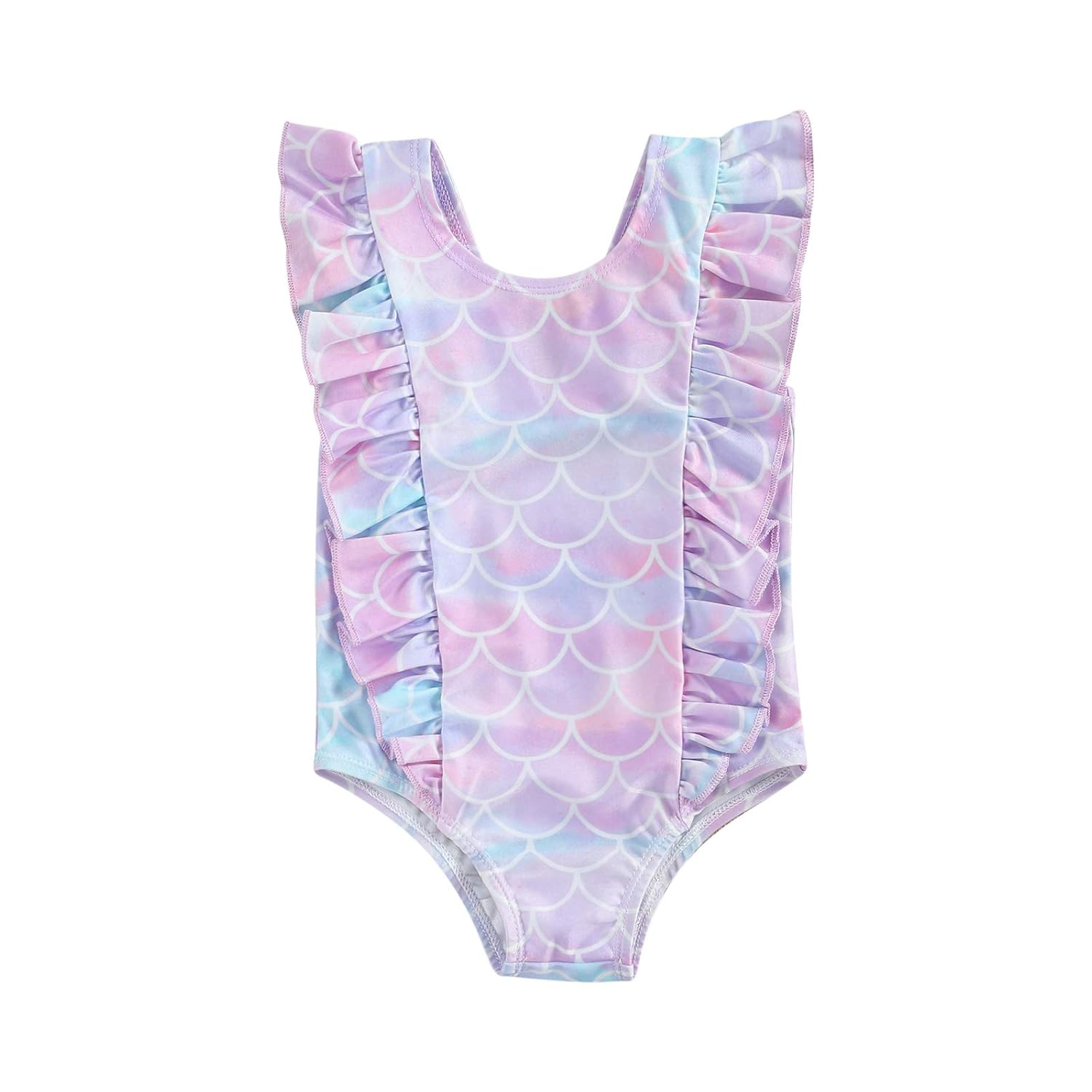 Muasaaluxi Toddler Baby Girls Swimsuit Ruffled Sleeveless Swimwear One ...