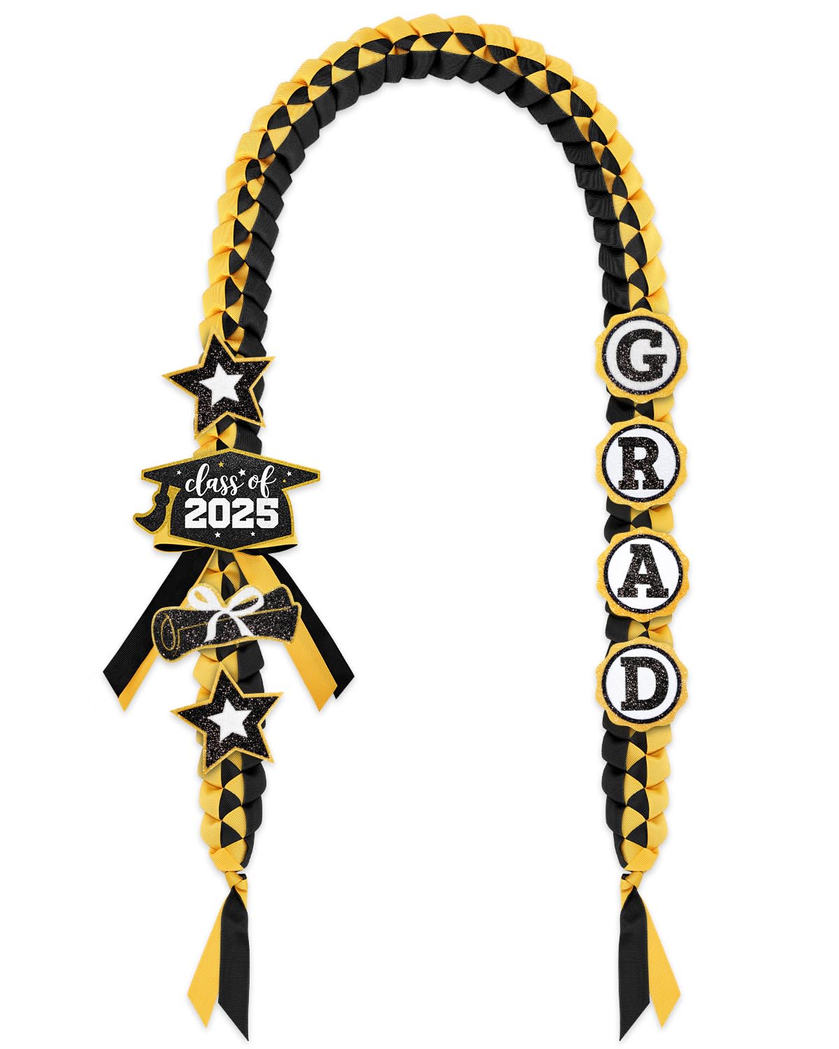 CiyvoLyeen Graduation Leis 2025 Class of 2025 with Glitter Pins Handmade Double Braided Ribbon ...
