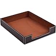 Amazon.com: PU Leather 1-Layer Stackable Office File Document Tray Case ...