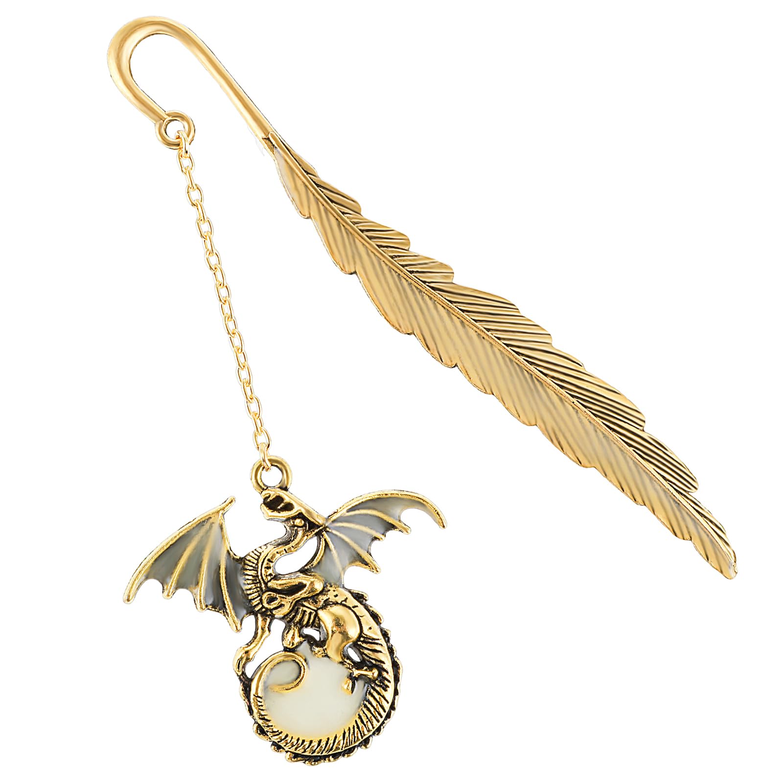 Mua Jeffdad Feather Dragon Bookmark, Metal Bookmark Glow in The Dark ...