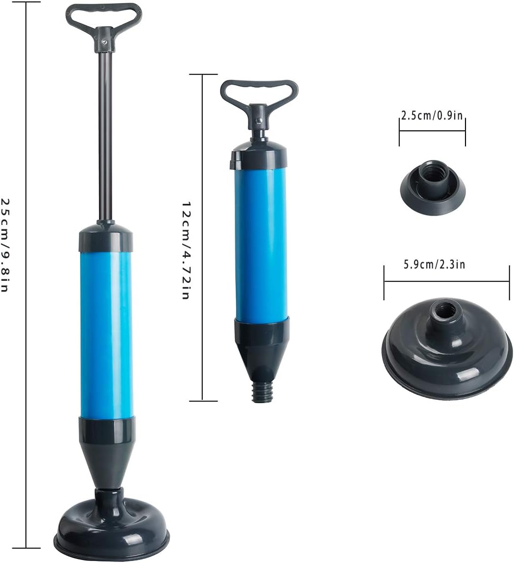 WGH Air Pump Cleaner with Two Head Suction Cups for The Toilet, Sink ...