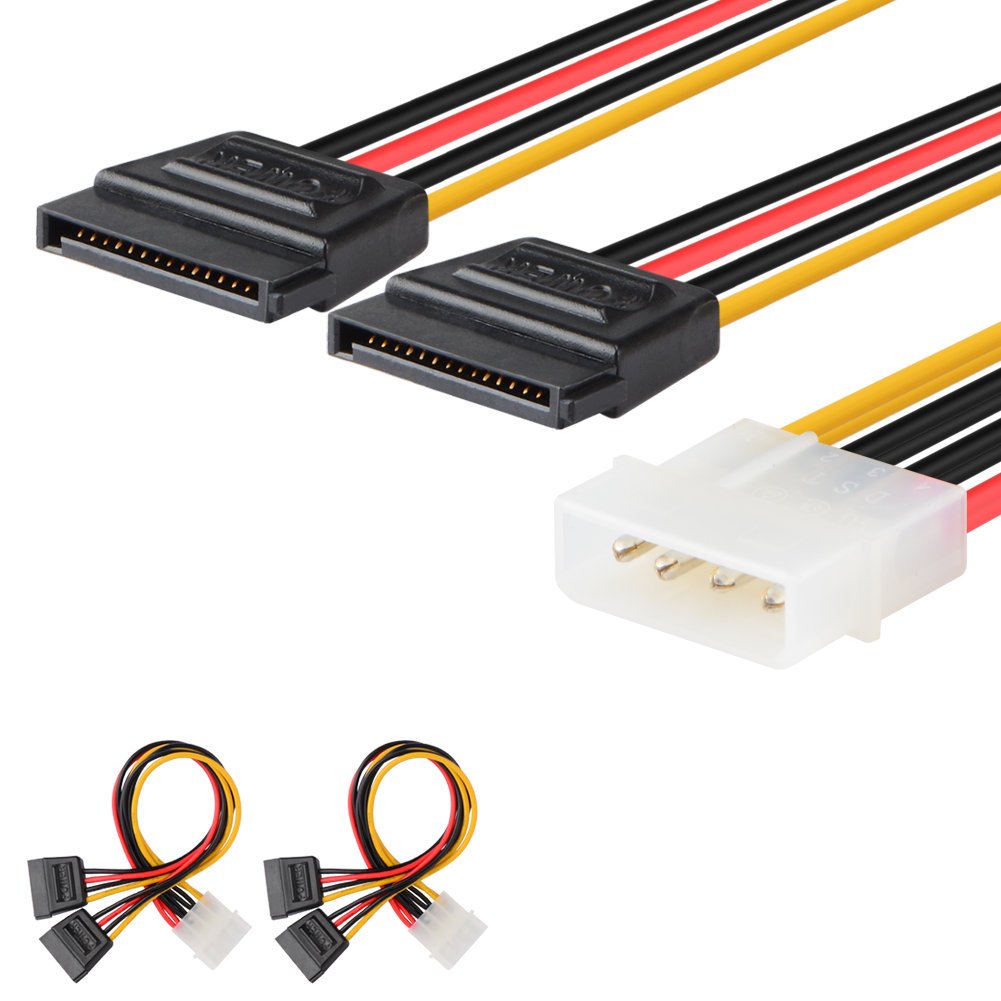 Mua J&D 4 Pin Molex to Dual SATA Power Y-Cable Adapter, (2 Pack) 4 Pin ...