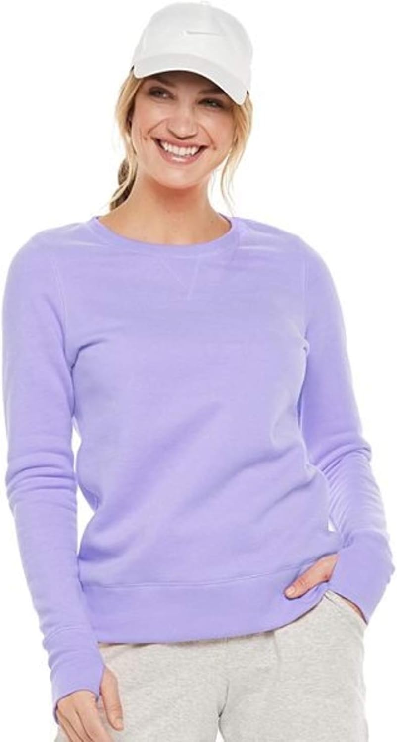 Tek Gear Women's Ultrasoft Fleece Crewneck Sweatshirt (Megan Purple, X ...