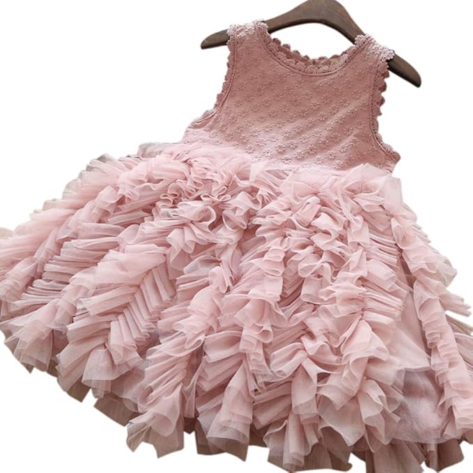 Buy FairOnly Girl Fluffy Dress with Lace Formal Princess Dress Clothes ...