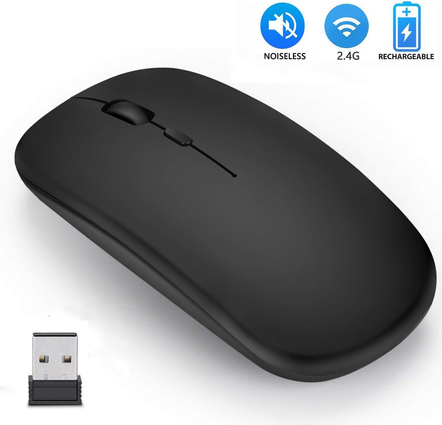 Wireless Mäuse Wiederaufladbar, iAmotus Silent Click Kabellose Maus 2 ...
