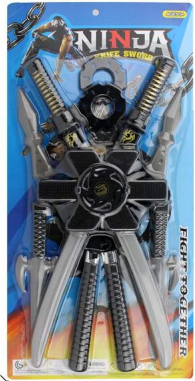 Rubber Johnnies Ninja Sword Backpack, 2 Swords , 10 Piece Set , Kids ...