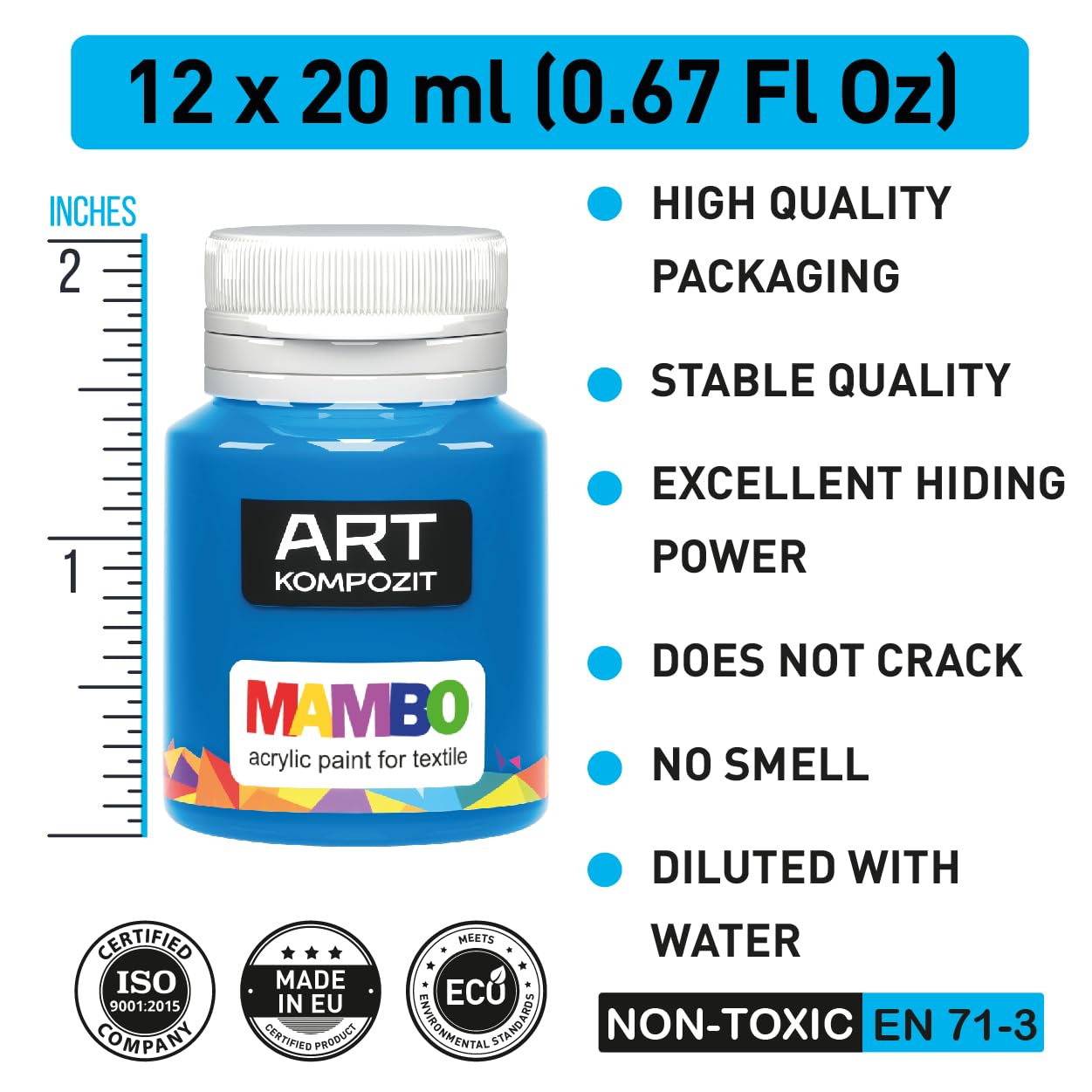 Mua METALLIC Acrylic Fabric Paint Set 6 x 20 ml (0.67 Fl Oz) For ...