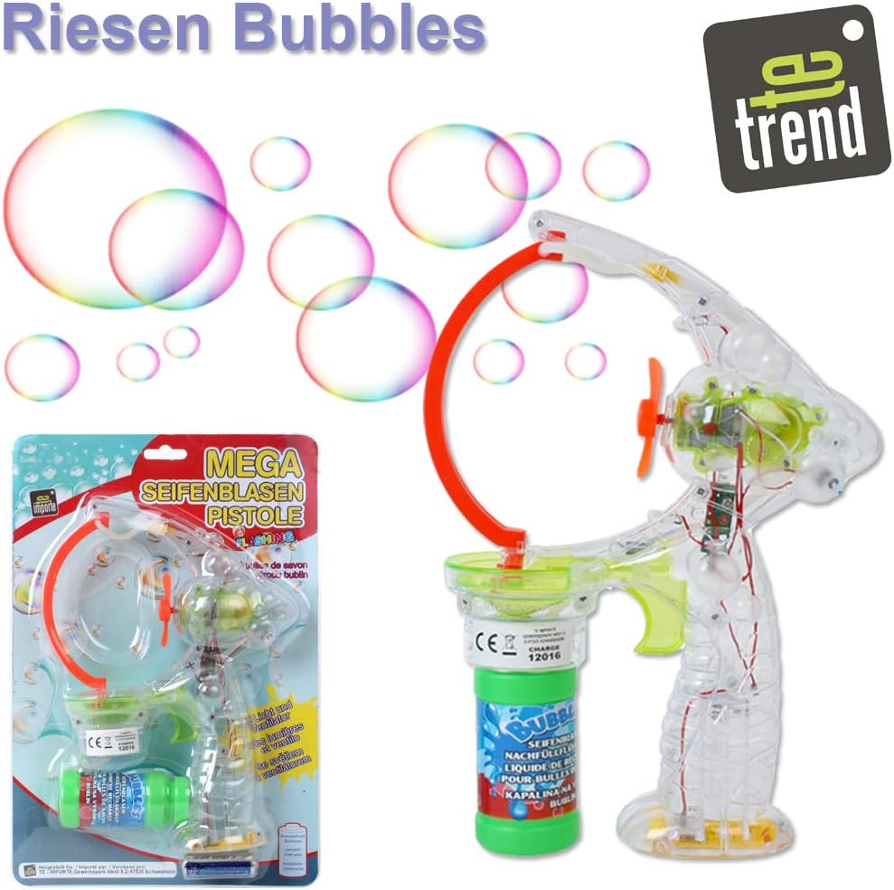 TE-Trend 4 Piece Mega XXL Bubble Gun Set Soap Bubbles Machine Bubble ...