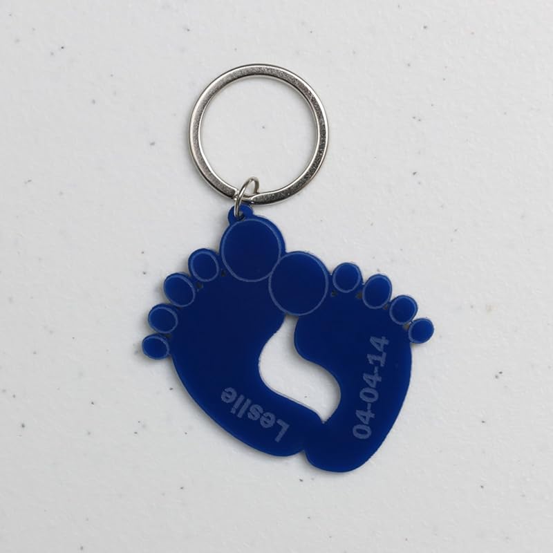 Amazon.com: Personalized Baby Feet Keychain, Personalized Keychain ...