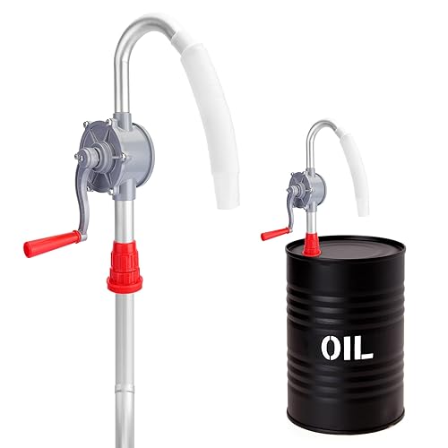 Barrel Fuel Pump, Hand Crank Rotary Pump 55 Gallon Drum Pump, Aluminum ...