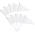 Amazon.com : 50 Pack White Pennant Small Mini Flags On Sticks,Hand Held ...