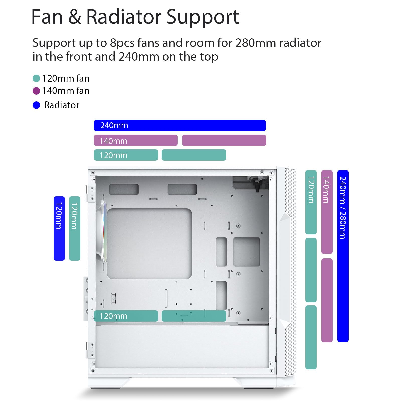 Mua Vetroo M03 Compact Computer Case Micro ATX Mini ITX White Gaming PC ...