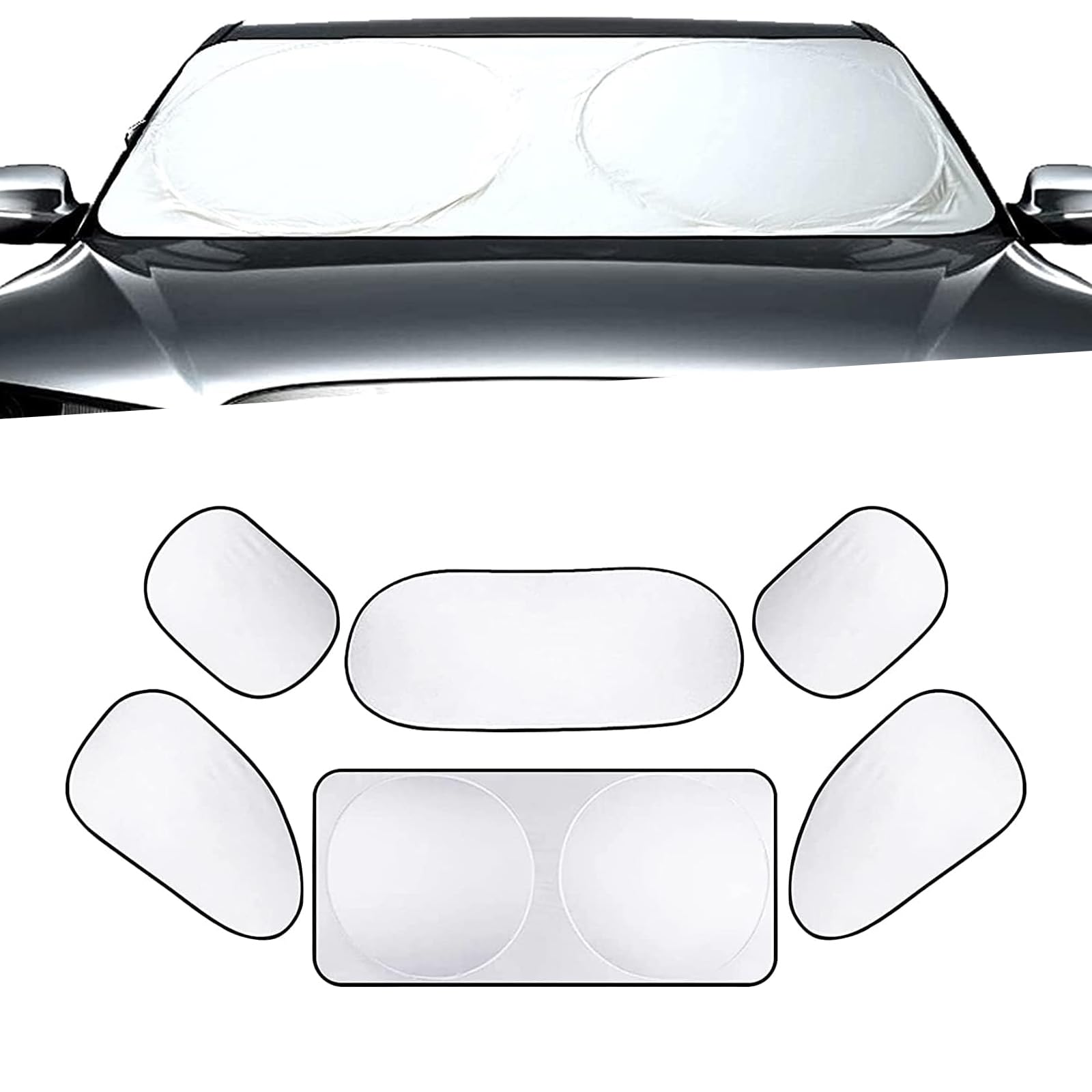 getfay Pack-6 Car Side Windshield Sun Shade, Full Coverage Design ...