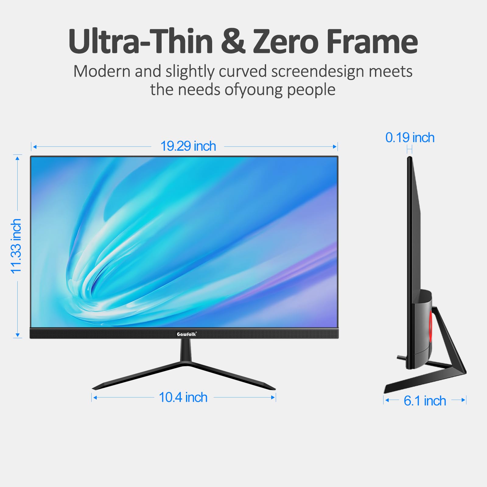 Mua Gawfolk 22 Inch Computer Monitor, 100Hz Ultra-Thin Zero Frame ...