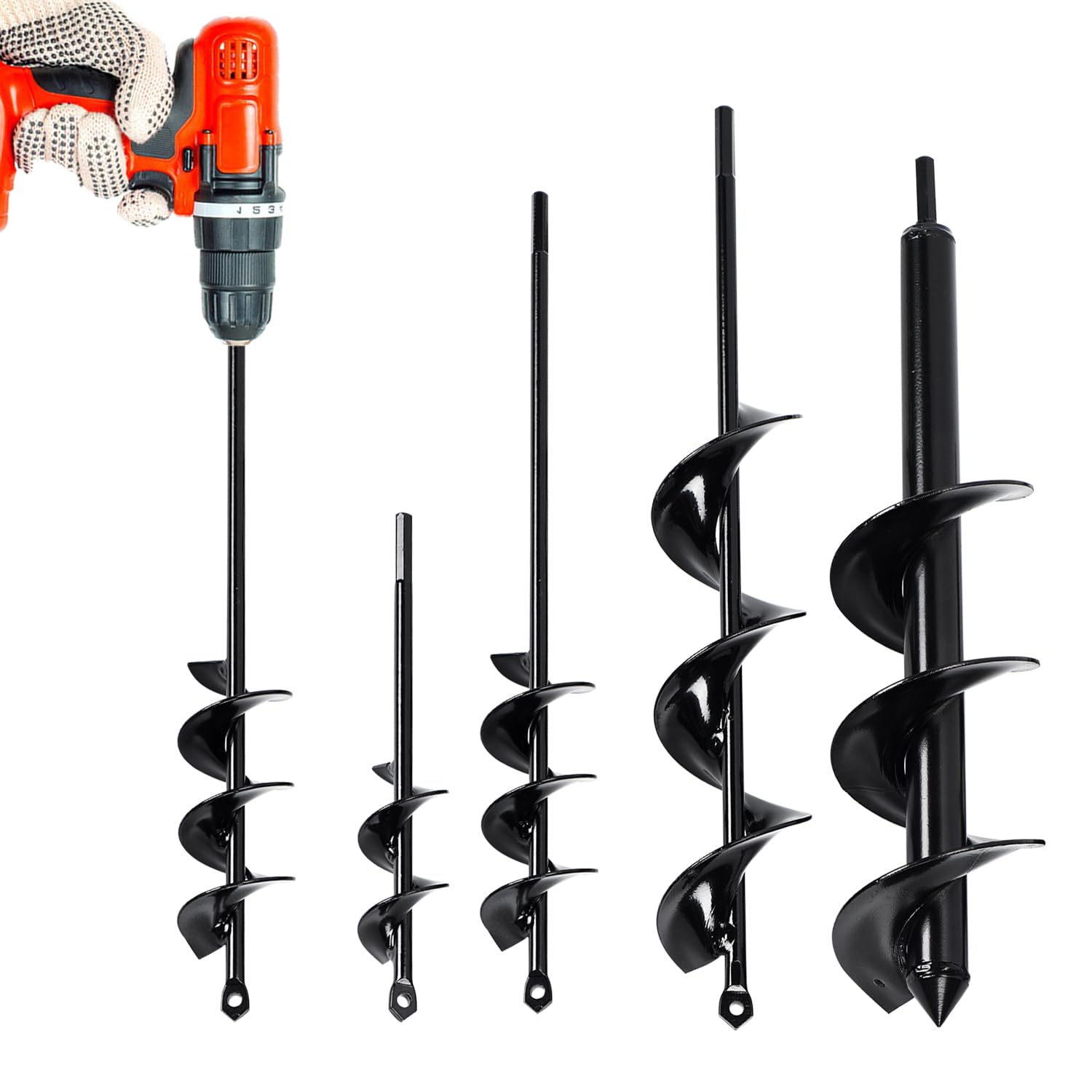DEEGETEL Auger Drill Bit for Planting 4 Pack, Garden Ground Earth ...