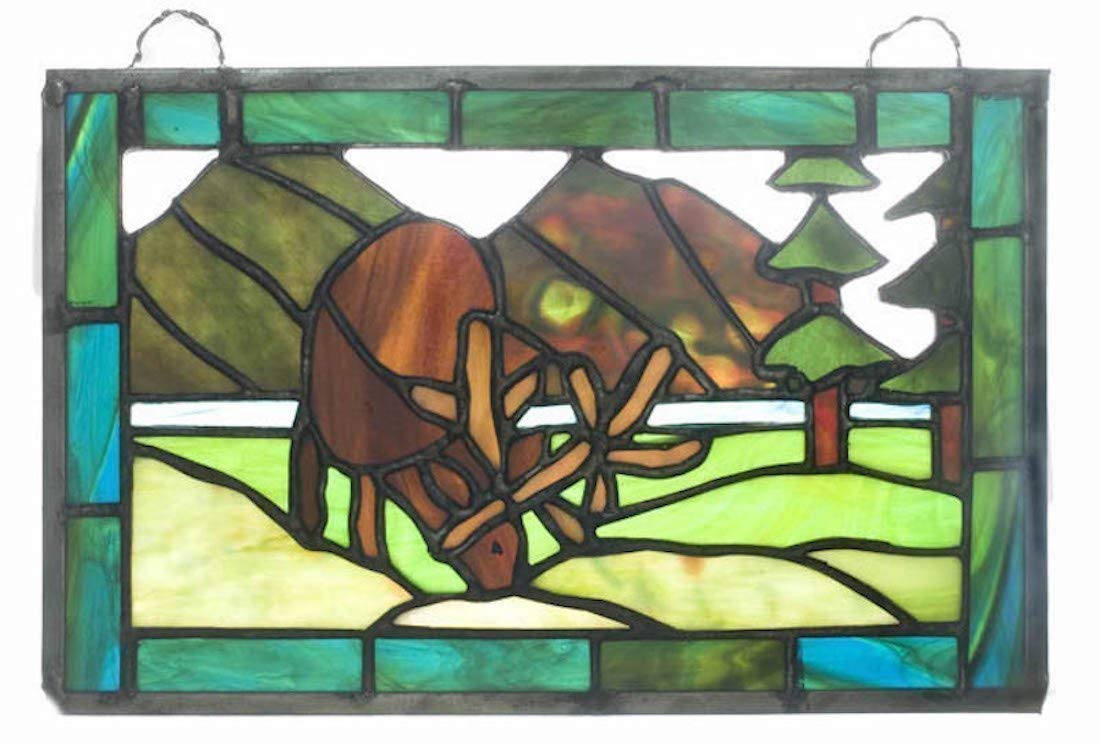 Amazon.com: Elk Panel, Stained Glass Elk: Handmade