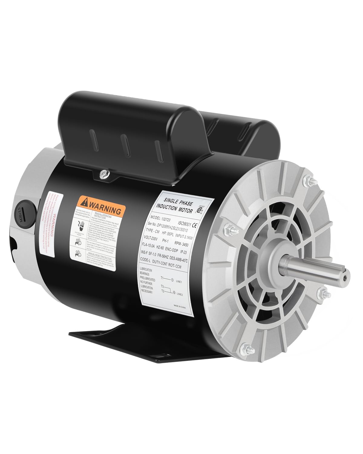 5HP SPL Air Compressor Electric Motor, 3450 RPM Air Compressor Motor ...