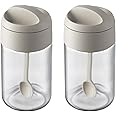 Amazon.com: Sugar and Salt Container Set,Glass spice jars with Spoon,8. ...
