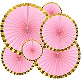Amazon.com: Yosawa 6Pcs Paper Fan Flowers Hanging Paper Fans Decoration ...