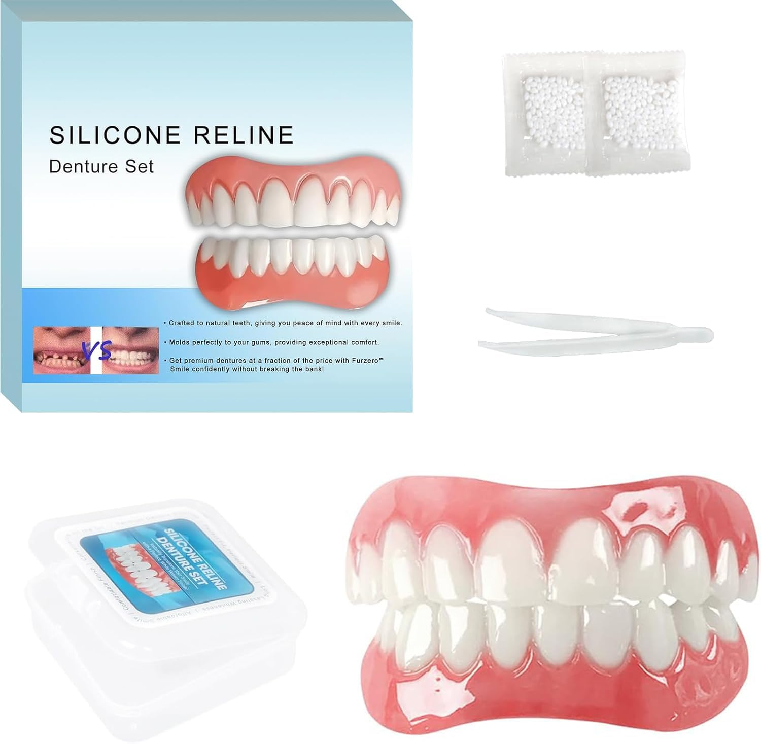 Moldable False Teeth - Silicone Dentures - Men and Veneers Teeth for ...