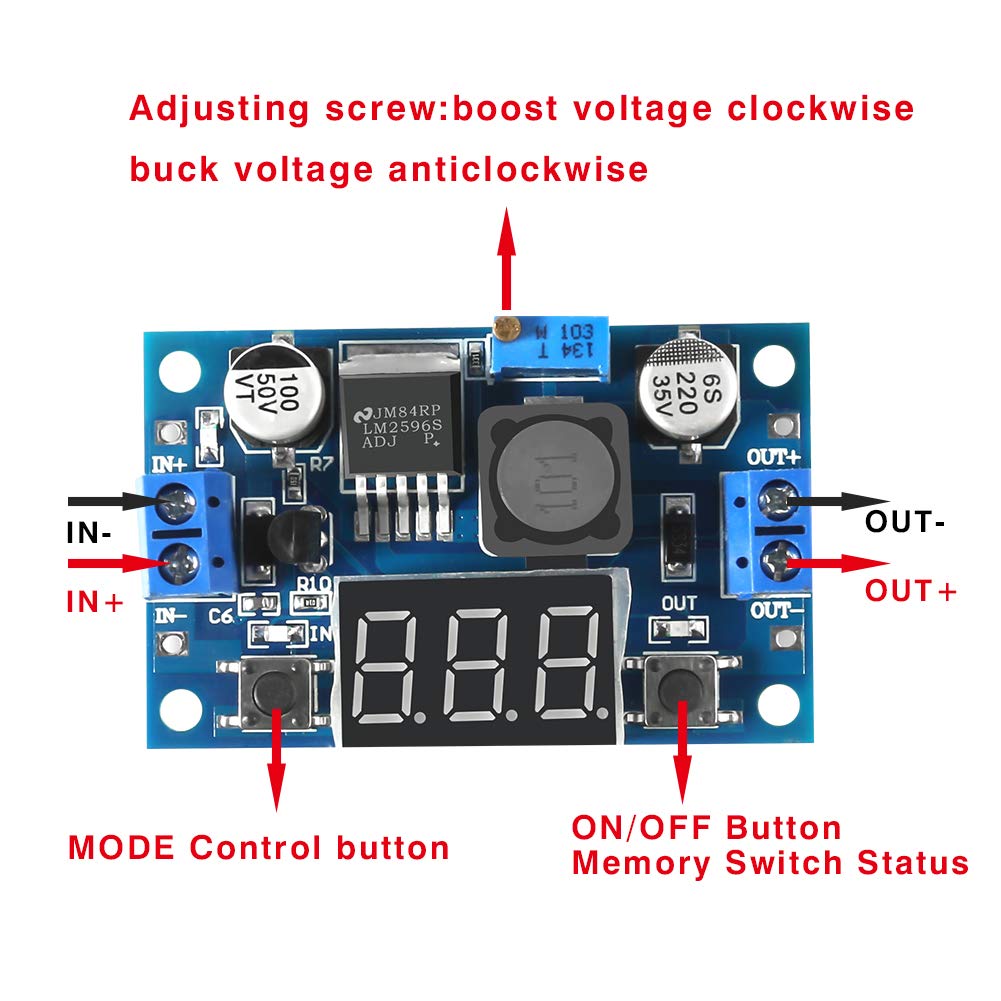 Mua 2pcs LM2596 Adjustable Voltage Regulator 4.0-40V to 1.25-37V DC 36V ...
