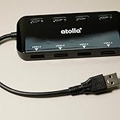 Atolla Hub USB 3.0 Multiprise, Multi 4 Ports USB Multiple Ultra Fin avec Voyants de Commutateurs ...