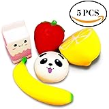 Amazon.com: 6PCS Jumbo Squishies Slow Rising Strawberry Peach Banana ...